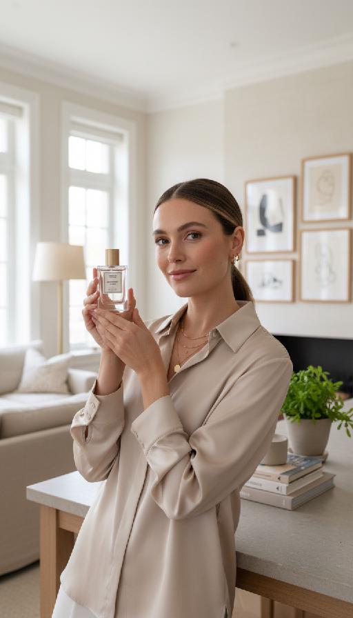 AI-Generated Realistic Perfume Lifestyle Home Photo | vivago.ai