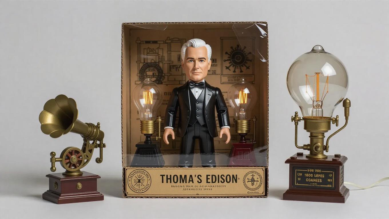 A realistic product photograph of an action figure box set featuring ...